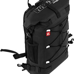 Cressi Waterproof Backpack - Watertight Zipper, Padded Shoulder, and Back Strap- Designed for Fixing to D-Rings on iSUP Boards - Spidy Dry: Designed in Italy,Black