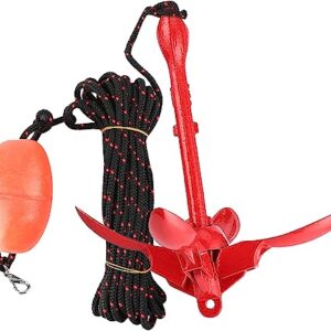 Cressi Foldable Anchor Set for Stand-Up Paddle Board - 3.5 lb, 33 ft Rope - Squid: Designed in Italy