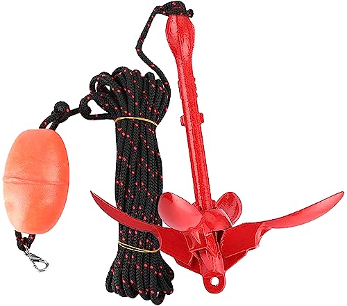 Cressi Foldable Anchor Set for Stand-Up Paddle Board - 3.5 lb, 33 ft Rope - Squid: Designed in Italy