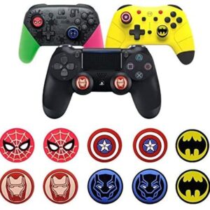 Silicone Analog Controller Grips Cap Thumb Stick Joystick Caps Thumbsticks Cover for PS5 PS4 Slim Pro PS3 Xbox One Xbox 360 Nitntendo Switch Pro Wii u Controller Game Replacement (Spider-Man)