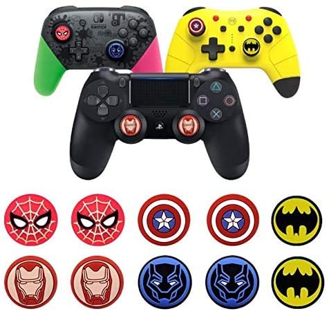 Silicone Analog Controller Grips Cap Thumb Stick Joystick Caps Thumbsticks Cover for PS5 PS4 Slim Pro PS3 Xbox One Xbox 360 Nitntendo Switch Pro Wii u Controller Game Replacement (Spider-Man)