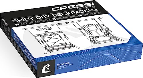 Cressi Waterproof Backpack - Watertight Zipper, Padded Shoulder, and Back Strap- Designed for Fixing to D-Rings on iSUP Boards - Spidy Dry: Designed in Italy,Black