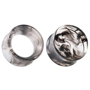 cooear 2 pairs matched set gauges for ears flesh tunnels kits plugs earrings grey acrylic ear expander stretchers piercing.