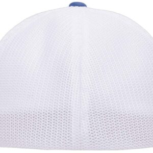 1960-63 Ford Falcon Convertible Outline Design Flexfit Trucker Mesh Fitted Cap Royal/White