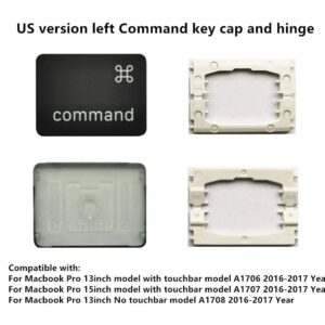 Replacement Individual Left Command Key Cap and Hinges are Applicable for MacBook Pro A1706 A1707 A1708 Keyboard to Replace The Left Command Key Cap and Hinge