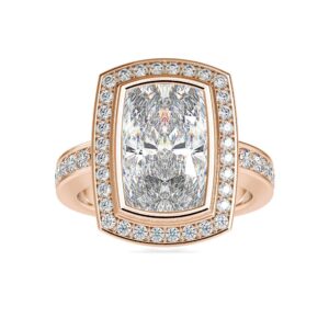 vvs moissanite engagement ring studded with 0.63 ct natural & 2.7 ct center moissanite diamond in 14k white/yellow/rose gold | halo engagement ring | anniversary ring for couple (ij-si, g-vs2)