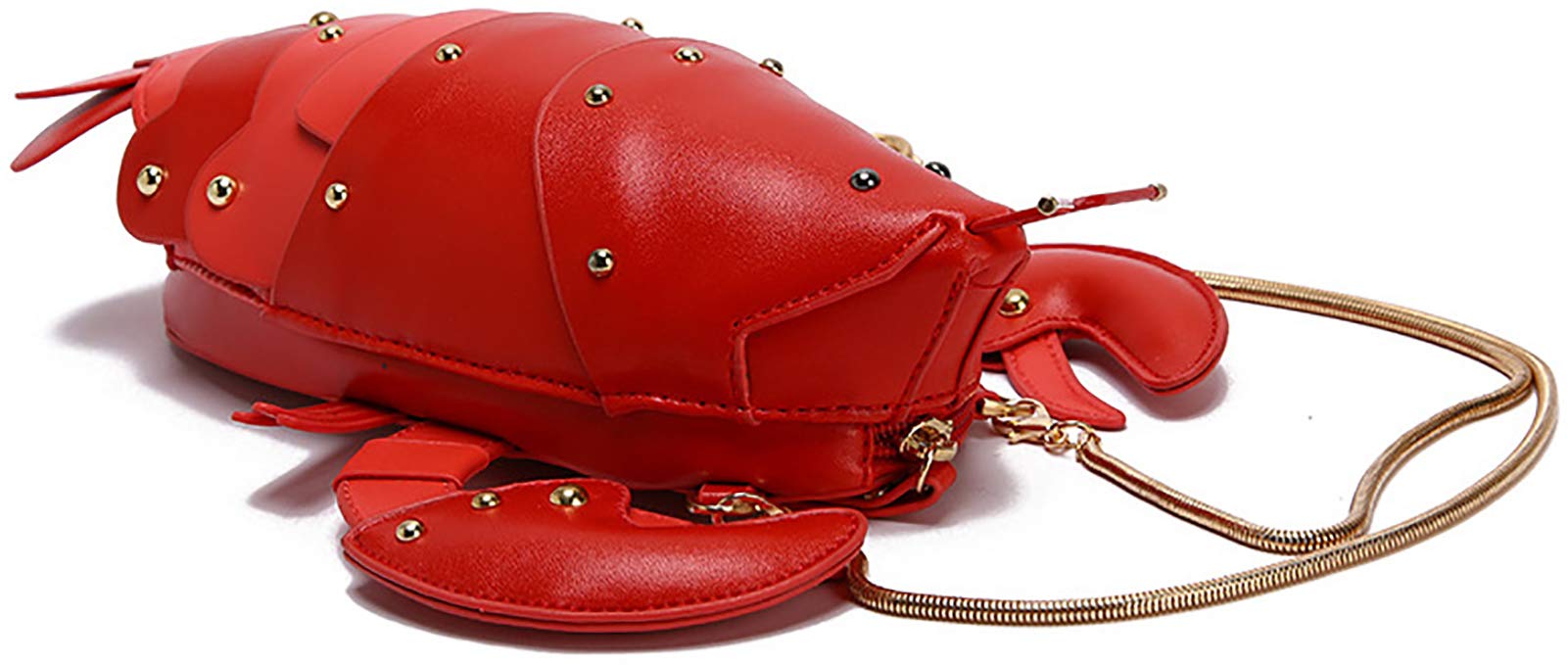 QZUnique Crayfish Shape Handbag Novelty Animal Shaped Purse Crossbody Bag Detachable Shoulder Bag for Women Girl