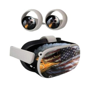 mightyskins skin compatible with oculus quest 2 - eagle eye | protective, durable, and unique vinyl decal wrap cover | easy to apply, remove, and change styles | made in the usa (ocqu2-eagle eye)