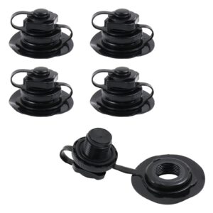 quluxe 5 pcs air valve inflatable boat spiral air plugs air mattress plugs boston valve for rubber dinghy raft kayak pool boat airbeds- black