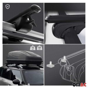 OMAC Lockable Roof Rack Cross Bars Luggage Carrier for Ford Explorer 2020-2024 Black Anti-Theft for Travel Kayak Canoe Surf Ski Snowboard Camping