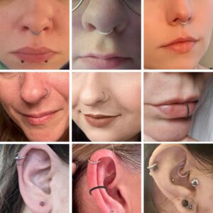 AROWRO Rook Helix Daith Cartilage Tragus Earrings Nose Ring 16G 6mm Stainless Steel Gold Sleeper Earring Septum Clicker Conch Piercing Jewelry