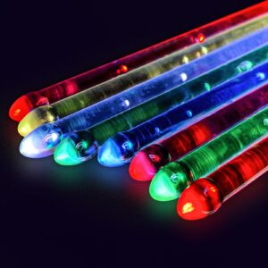 hami led light up drum sticks, 15 color changing drumsticks, support usb charging with opening key, pc polymer material, durable professional musical practice for kids adults (2pcs / pack)