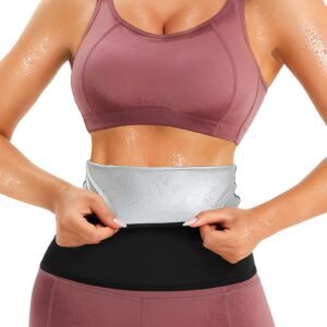 loday waist trimmer for women weight loss,tummy trainer sweat workout shaper,neoprene-free slimming sauna wrap (black, 2xl)