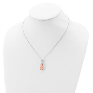 IceCarats 925 Sterling Silver Simulated Pink Morganite White Cubic Zirconia CZ Teardrop Necklace 18 inch Chain Gemstone Pendant Charm