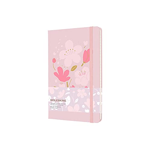 Moleskine Limited Edition Sakura Notebook, Hard Cover, Large (5" x 8.25"), Ruled/Lined, Graphic 1, 240 Pages