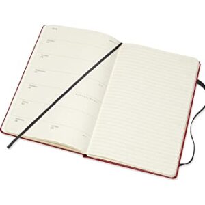 Moleskine Limited Edition Peanuts 12 Month 2022 Weekly Planner, Hard Cover, Large (5" x 8.25"), Scarlet Red