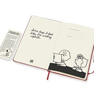 Moleskine Limited Edition Peanuts 12 Month 2022 Weekly Planner, Hard Cover, Large (5" x 8.25"), Scarlet Red