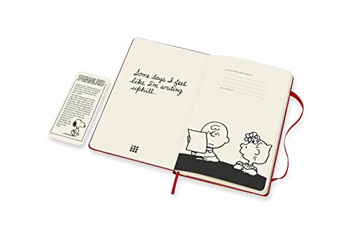 Moleskine Limited Edition Peanuts 12 Month 2022 Weekly Planner, Hard Cover, Large (5" x 8.25"), Scarlet Red