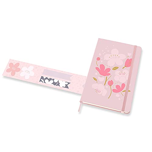 Moleskine Limited Edition Sakura Notebook, Hard Cover, Large (5" x 8.25"), Ruled/Lined, Graphic 1, 240 Pages