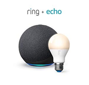 All-new Echo (4th Gen) - Charcoal - bundle with Ring A19 Smart LED Bulb, White