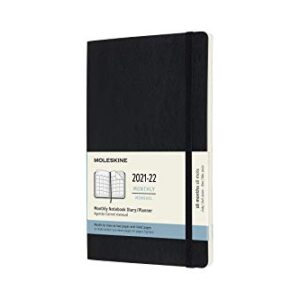 Moleskine Classic 18 Month 2021-2022 Monthly Planner, Soft Cover, Large (5 x 8.25), Black