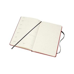 Moleskine Limited Edition Peanuts 12 Month 2022 Weekly Planner, Hard Cover, Large (5" x 8.25"), Scarlet Red