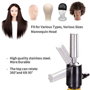 ZQIAN BEAUTY 55 Inch Wig Stand Tripod - Adjustable Mannequin Head Stand Tripod Stainless Steel Wig Tripod Stand Wig Head Stand Tripod with Tool Tray (Mannequin Head Not Included)