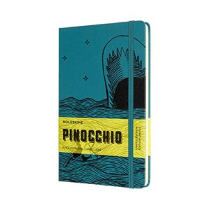 moleskine limited edition pinocchio notebook, hard cover, large (5" x 8.25") ruled/lined, the dogfish, 240 pages