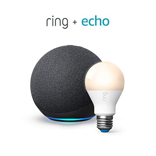 All-new Echo (4th Gen) - Charcoal - bundle with Ring A19 Smart LED Bulb, White