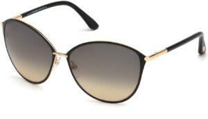 tom ford ft0320 penelope 28b rose gold/plastic lens smoke gradient round sunglasses for women + bundle with designer iwear eyewear kit