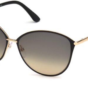 Tom Ford FT0320 Penelope 28B Rose Gold/Plastic Lens Smoke Gradient Round Sunglasses for Women + BUNDLE with Designer iWear Eyewear Kit