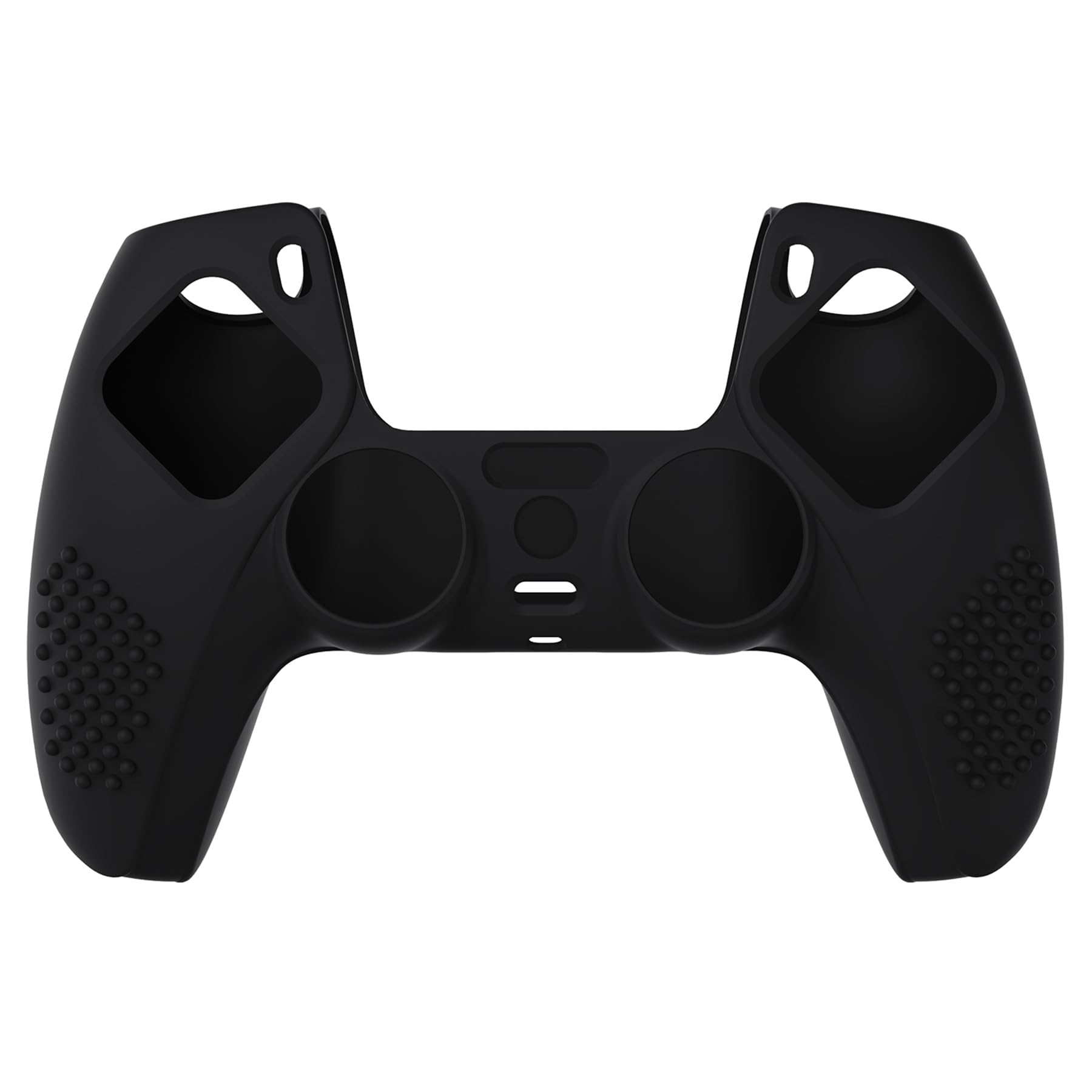 eXtremeRate PlayVital Black 3D Studded Edition Anti-Slip Silicone Cover Skin for ps5 Controller, Soft Rubber Case Protector for ps5 Wireless Controller with 6 Black Thumb Grip Caps