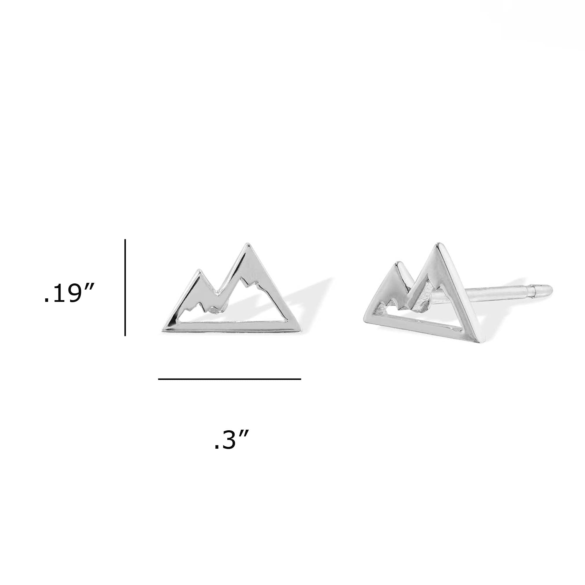 Boma Jewelry Sterling Silver Snow-Cappped Mountain Stud Earrings