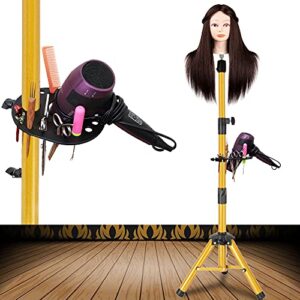 zqian beauty 55 inch wig stand tripod - adjustable mannequin head stand tripod stainless steel wig tripod stand wig head stand tripod with tool tray (mannequin head not included)