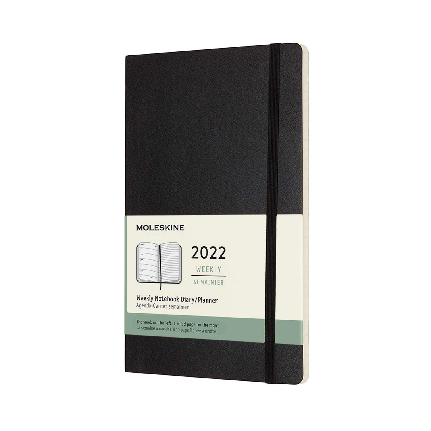 Moleskine Classic 12 Month 2022 Weekly Planner, Soft Cover, Large (5" x 8.25"), Black