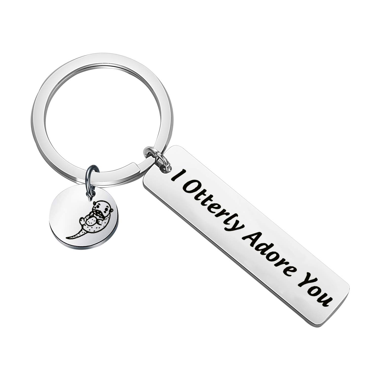 ENSIANTH Funny Otter Gift Otter Lover Gift I Otterly Adore You Gift foy Boyfriend Girlfriend (Otter Keychain)