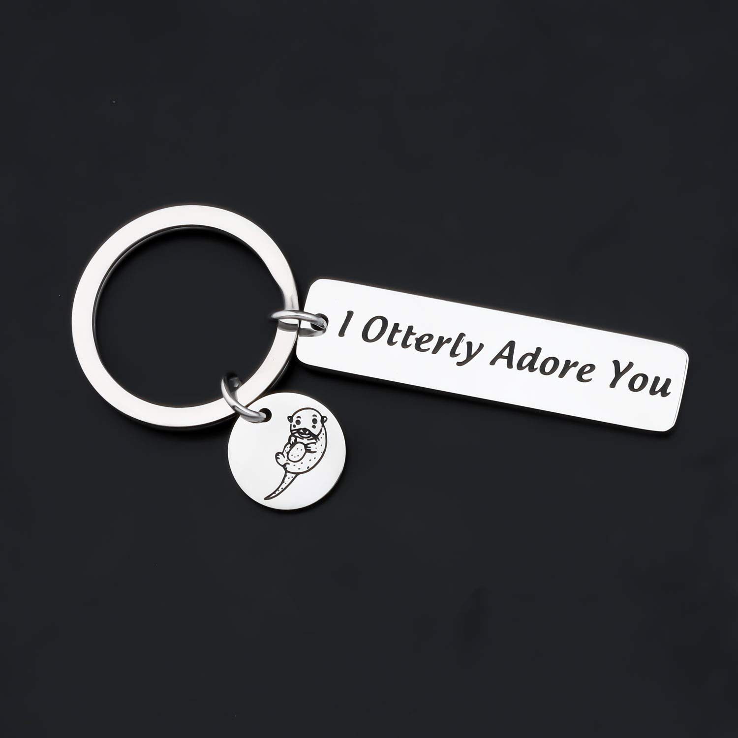 ENSIANTH Funny Otter Gift Otter Lover Gift I Otterly Adore You Gift foy Boyfriend Girlfriend (Otter Keychain)