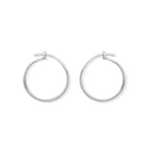 boma jewelry sterling silver round hook & eye closure hoop earrings