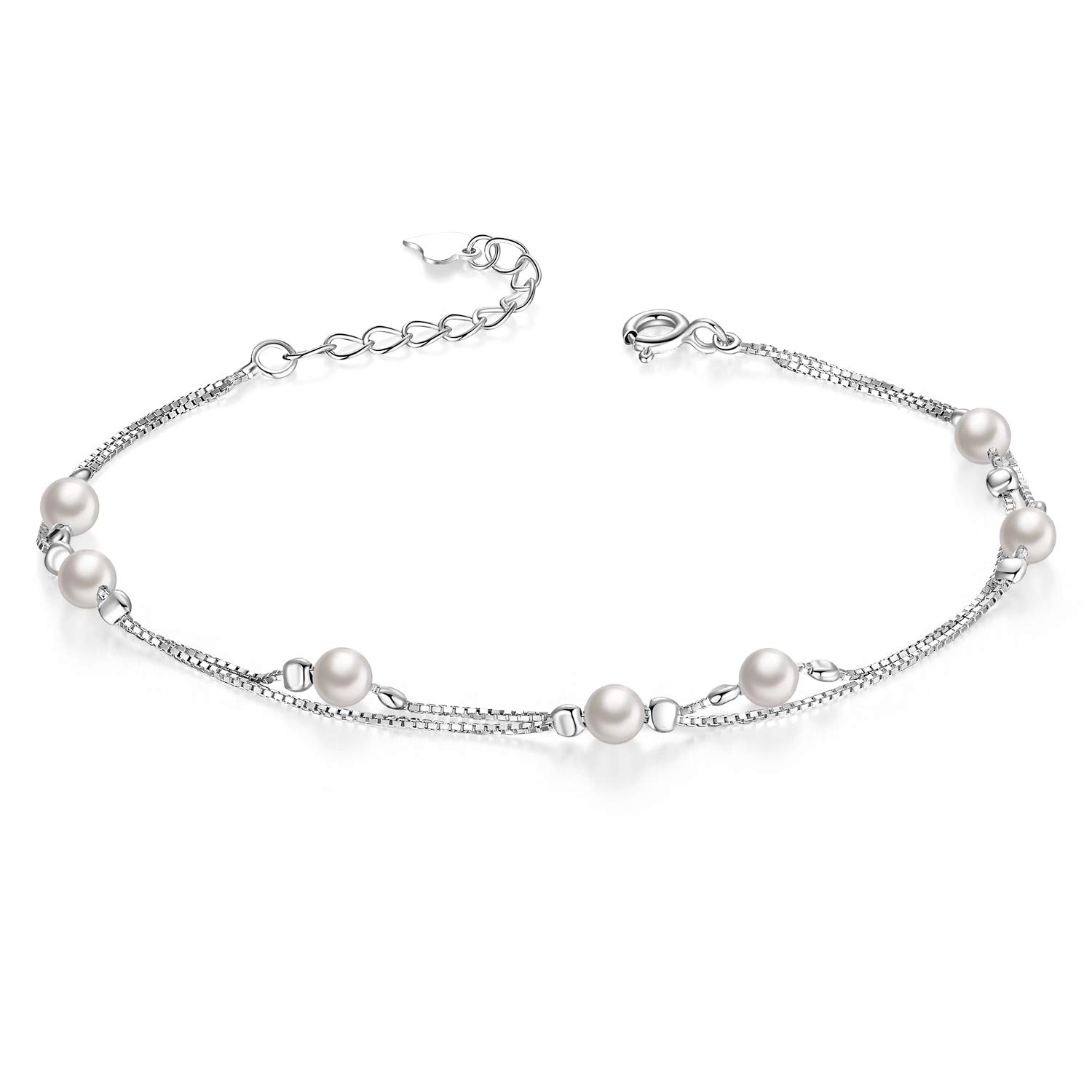 MISSLAN Pearl Bracelet for Women S925 Sterling Silver Pearl bracelet Jewelry for Women Pearl Bracelets