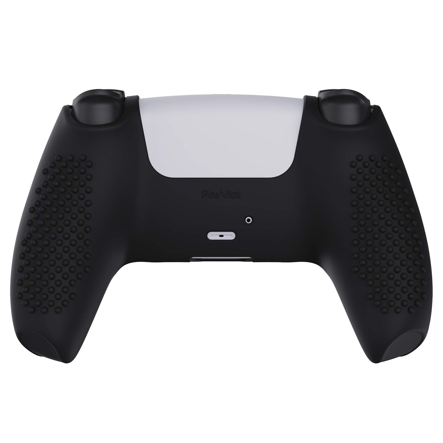 eXtremeRate PlayVital Black 3D Studded Edition Anti-Slip Silicone Cover Skin for ps5 Controller, Soft Rubber Case Protector for ps5 Wireless Controller with 6 Black Thumb Grip Caps