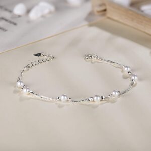 MISSLAN Pearl Bracelet for Women S925 Sterling Silver Pearl bracelet Jewelry for Women Pearl Bracelets