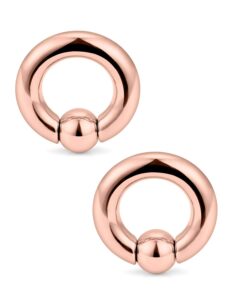 ftovosyo pa rings captive bead rings spring action cbr monster ring large septum ring ear gauges earrings 8g 3mm 12mm 1/2" 316l surgical steel pierced body jewelry for women men