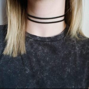 Zoestar Choker Necklace 2 Layered Black Velvet Collar Necklaces for Women