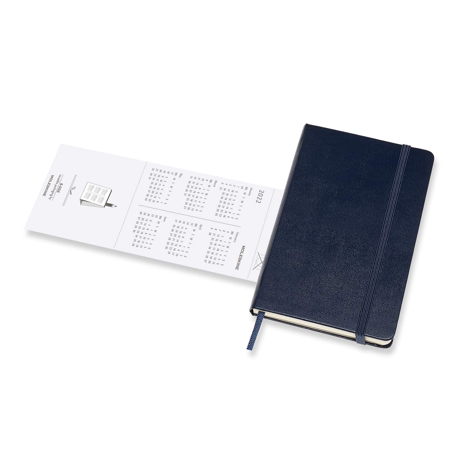 Moleskine Classic 12 Month 2022 Weekly Horizontal Planner, Hard Cover, Pocket (3.5" x 5.5"), Sapphire Blue