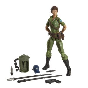 g. i. joe hasbro classified series lady jaye action figure 25 collectible premium toy with multiple accessories 6-inch scale with custom package art , green