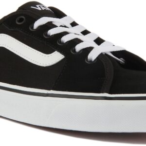 Vans Men's Filmore Decon Sneaker, Suede Canvas Blk White, 11