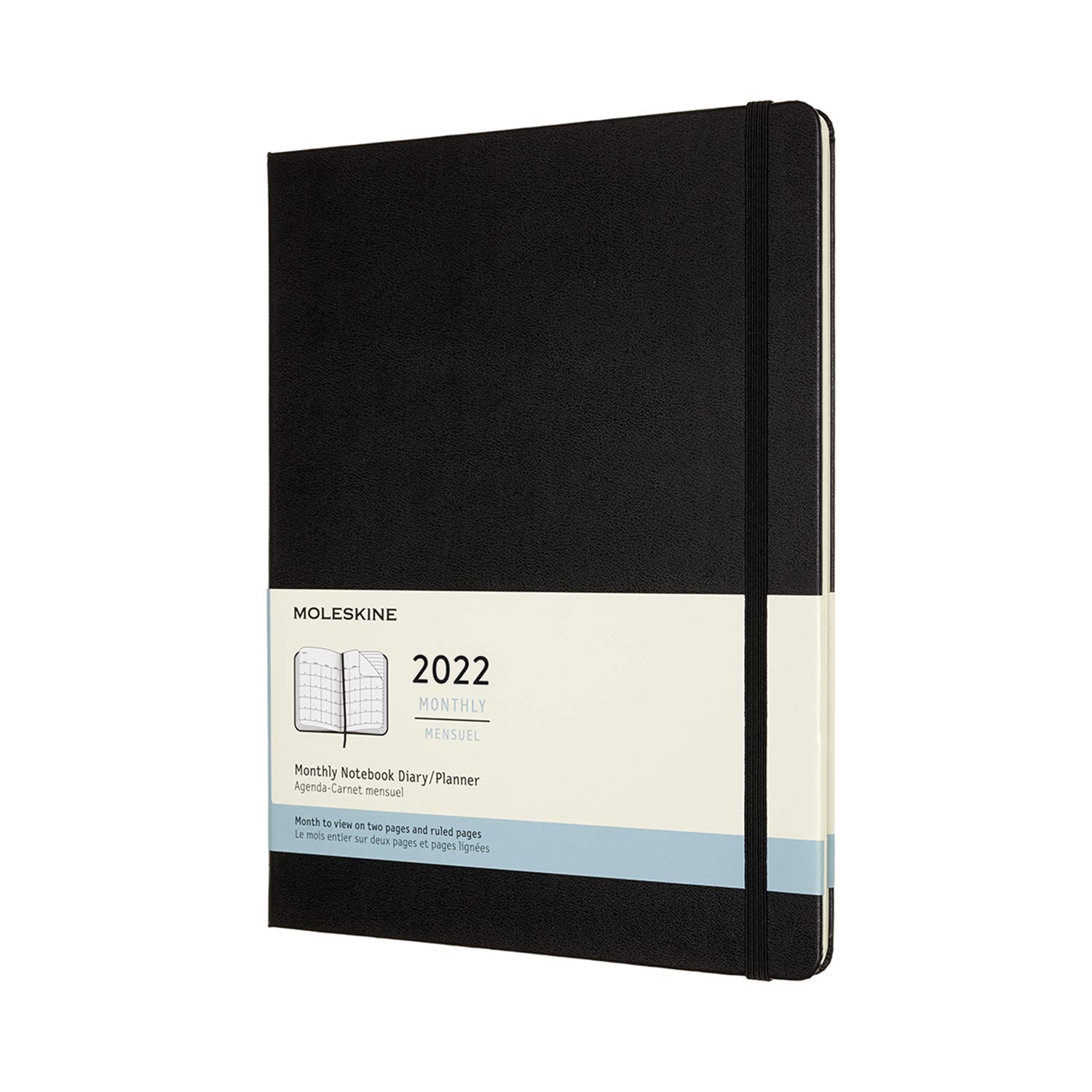 Moleskine Classic 12 Month 2022 Monthly Planner, Hard Cover, XL (7.5" x 9.75"), Black