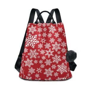 alaza christmas snowflakes winter backpack purse for women anti theft fashion back pack shoulder bag