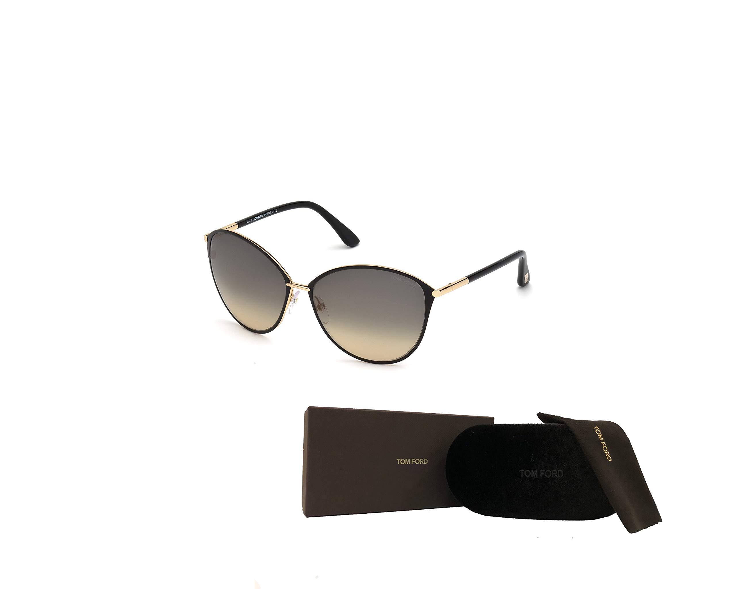 Tom Ford FT0320 Penelope 28B Rose Gold/Plastic Lens Smoke Gradient Round Sunglasses for Women + BUNDLE with Designer iWear Eyewear Kit