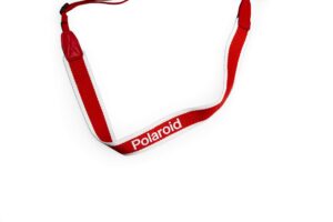 polaroid camera strap flat – red stripe